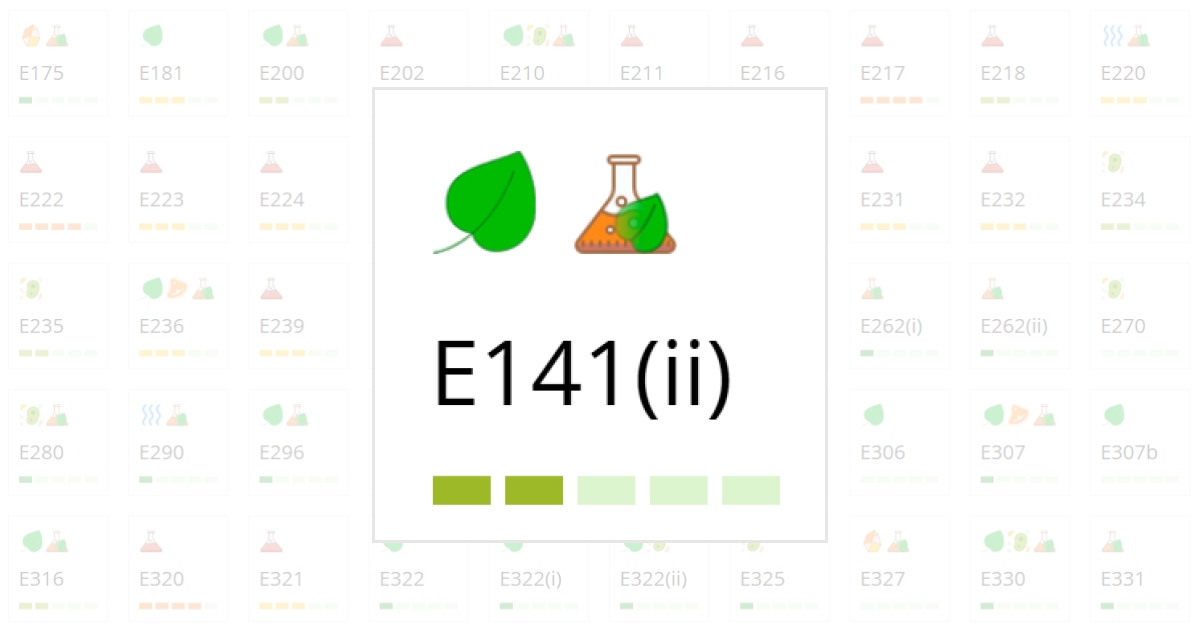 E141(ii) – Chlorophyllins, copper complexes, potassium and sodium salts ...