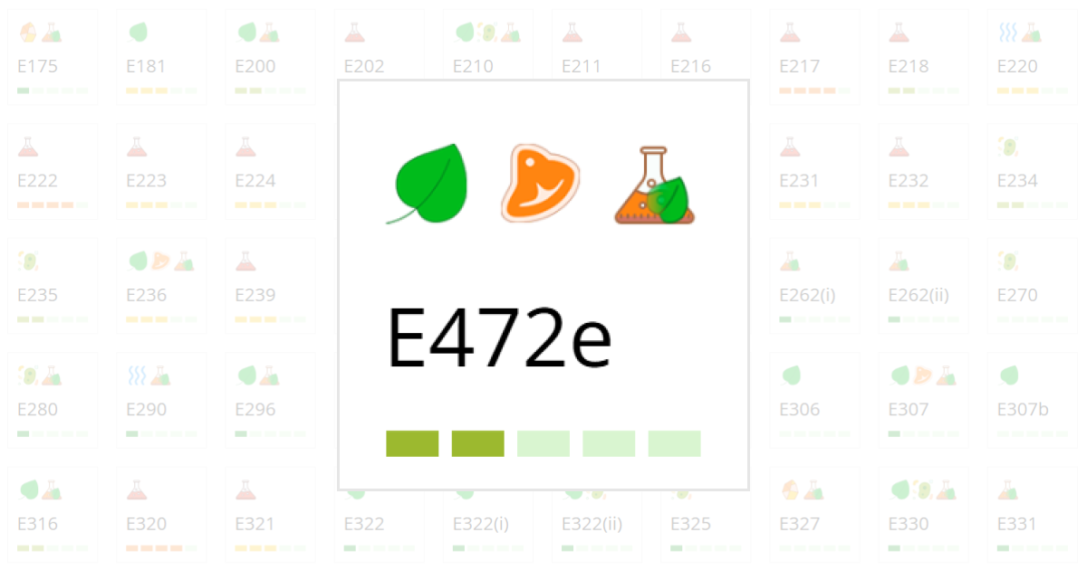 E472e – Diacetyltartaric and fatty acid esters of glycerol | proE.info
